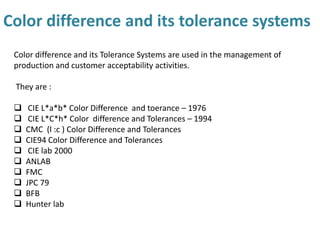 Color diffference and color tolerance | PPTX