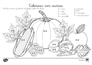 Sumas Colorear Suma Ejercicios Colorea Abcfichas Ficha Sumar Puedes ...