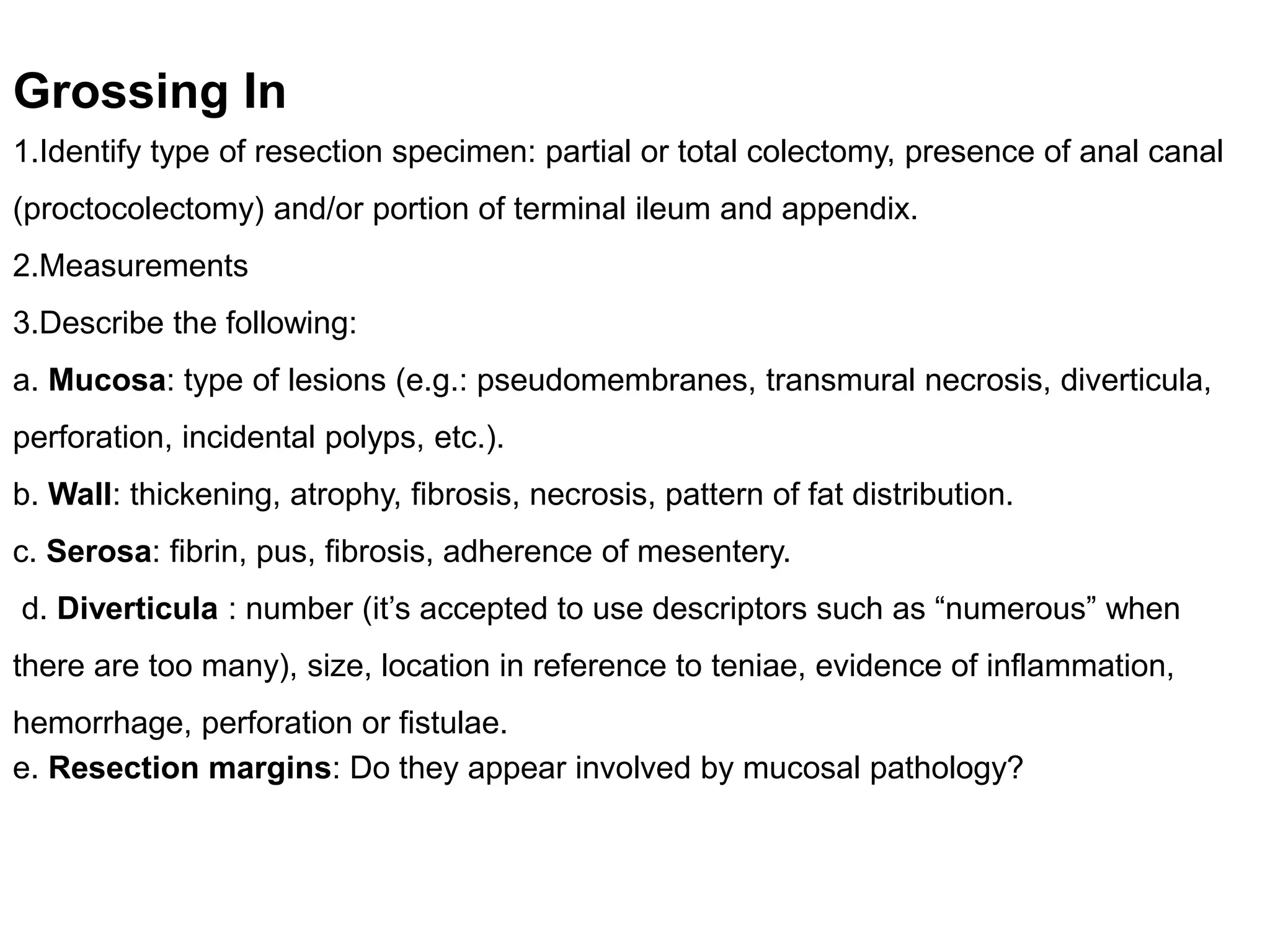 grossing of Colorectal specimens | PPTX