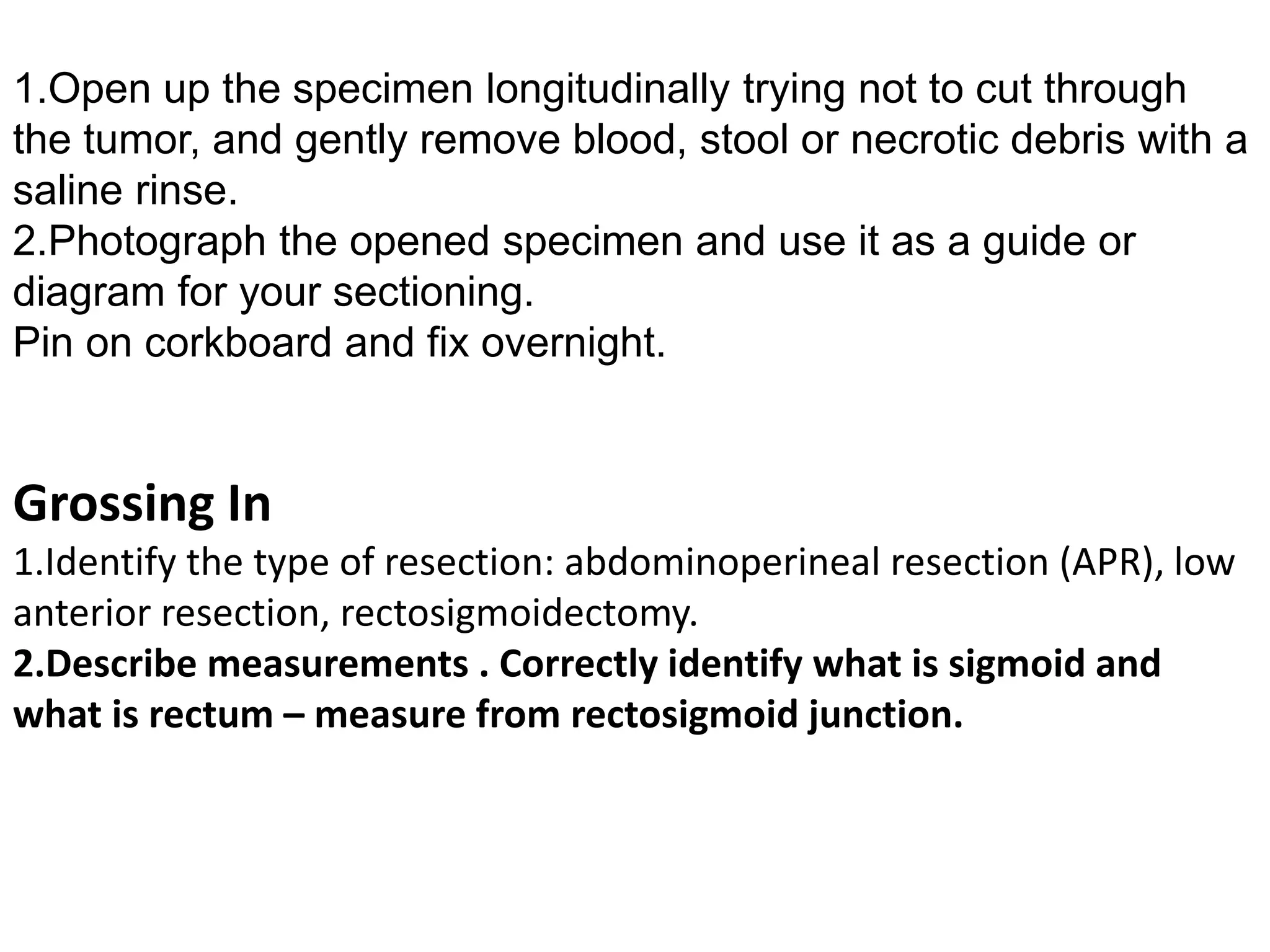 grossing of Colorectal specimens | PPTX