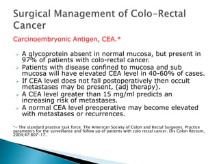 Colo rectal cancer management | PPTX