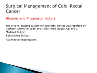 Colo rectal cancer management | PPT