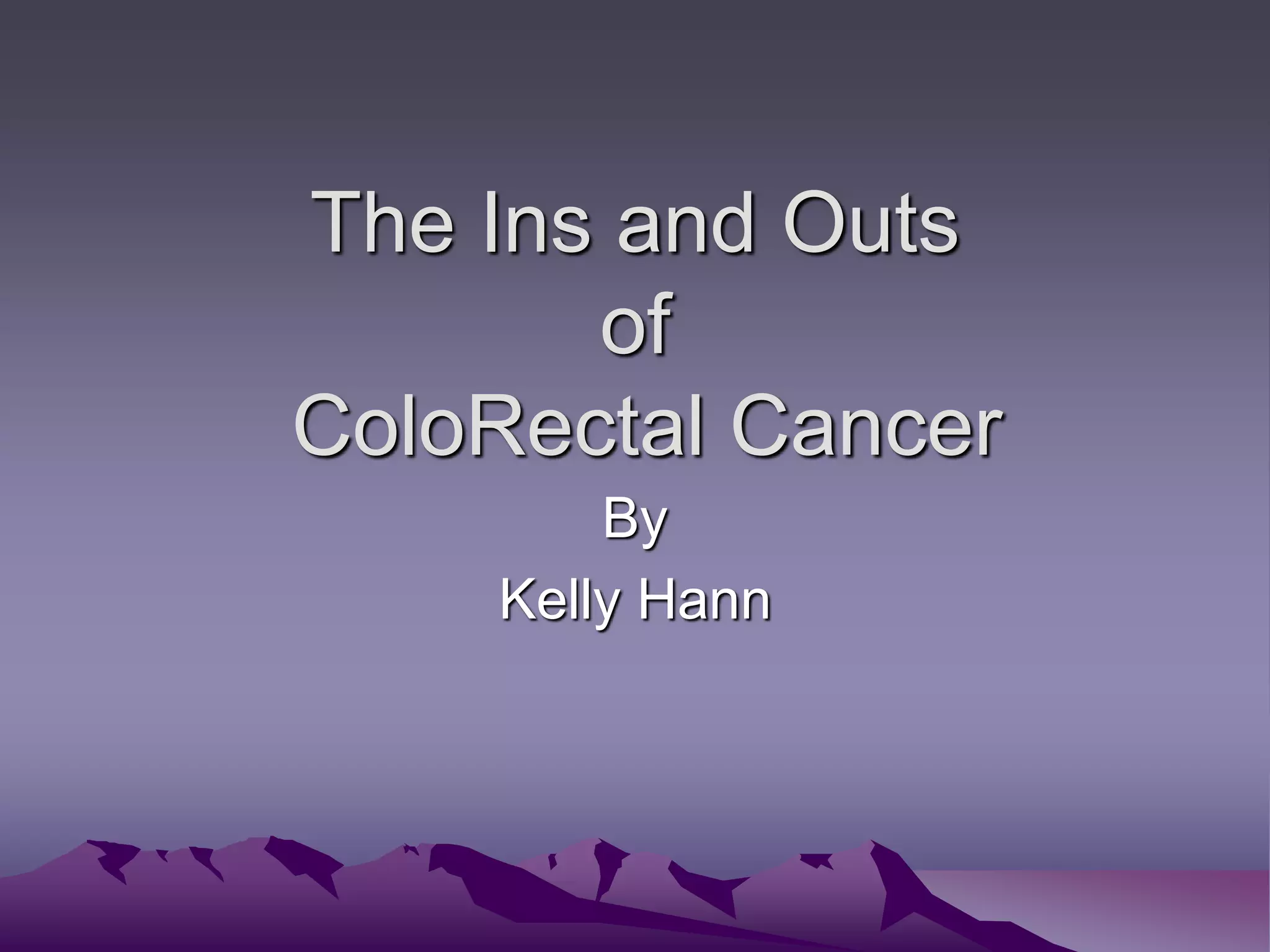 Colorectal cancer presentation | PPT