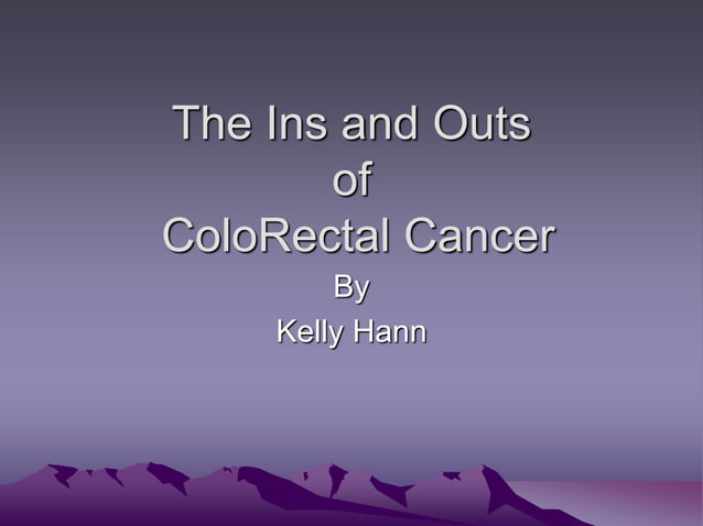 Colorectal cancer presentation | PPT | Digestive Disorders | Diseases ...