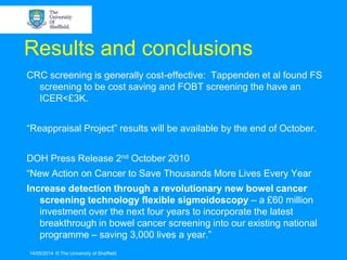 Colorectal cancer screening: using mathmatical modelling to inform ...