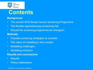 Colorectal cancer screening: using mathmatical modelling to inform ...