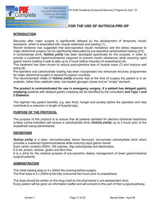 COLORECTAL SURGERY ENHANCED RECOVERY PROGRAMME - Draft Guidelines | PDF