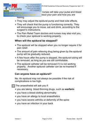 COLORECTAL SURGERY ENHANCED RECOVERY PROGRAMME - Draft Guidelines | PDF