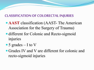 Colorectal trauma 2 cases | PPT