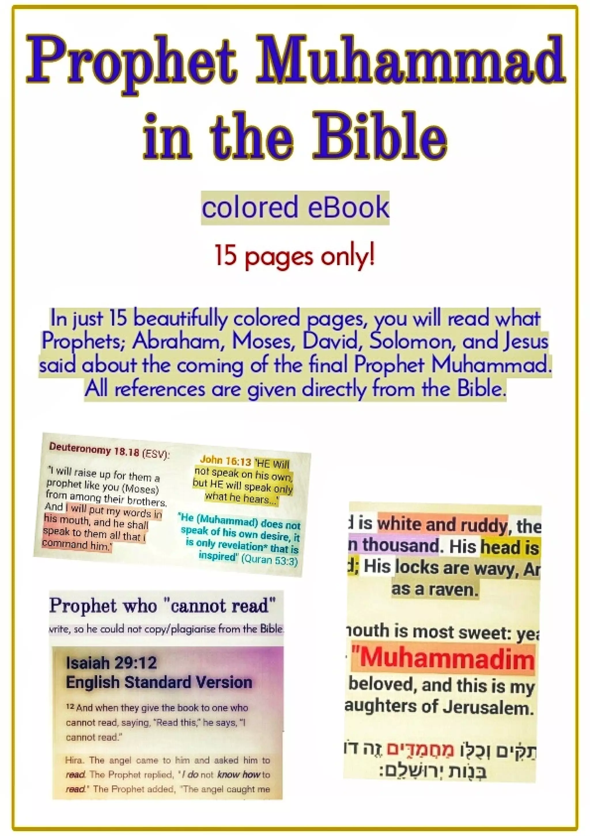 Colored ebook prophet muhammad in the bible 15 pages | PDF | Islam ...
