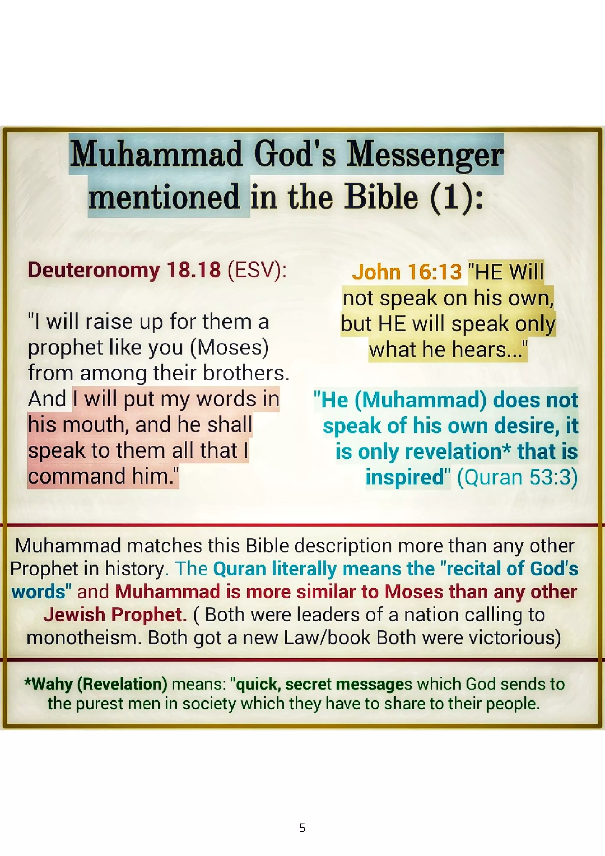 Colored ebook prophet muhammad in the bible 15 pages | PDF