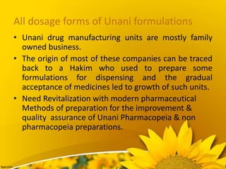 Modernization of unani pharmacy revitalization and reforms (1) | PPTX
