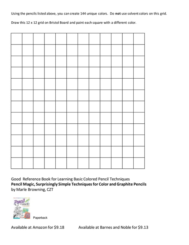Colored Pencil Chart Exercise | DOCX | Drawing and Sketching | Arts and ...
