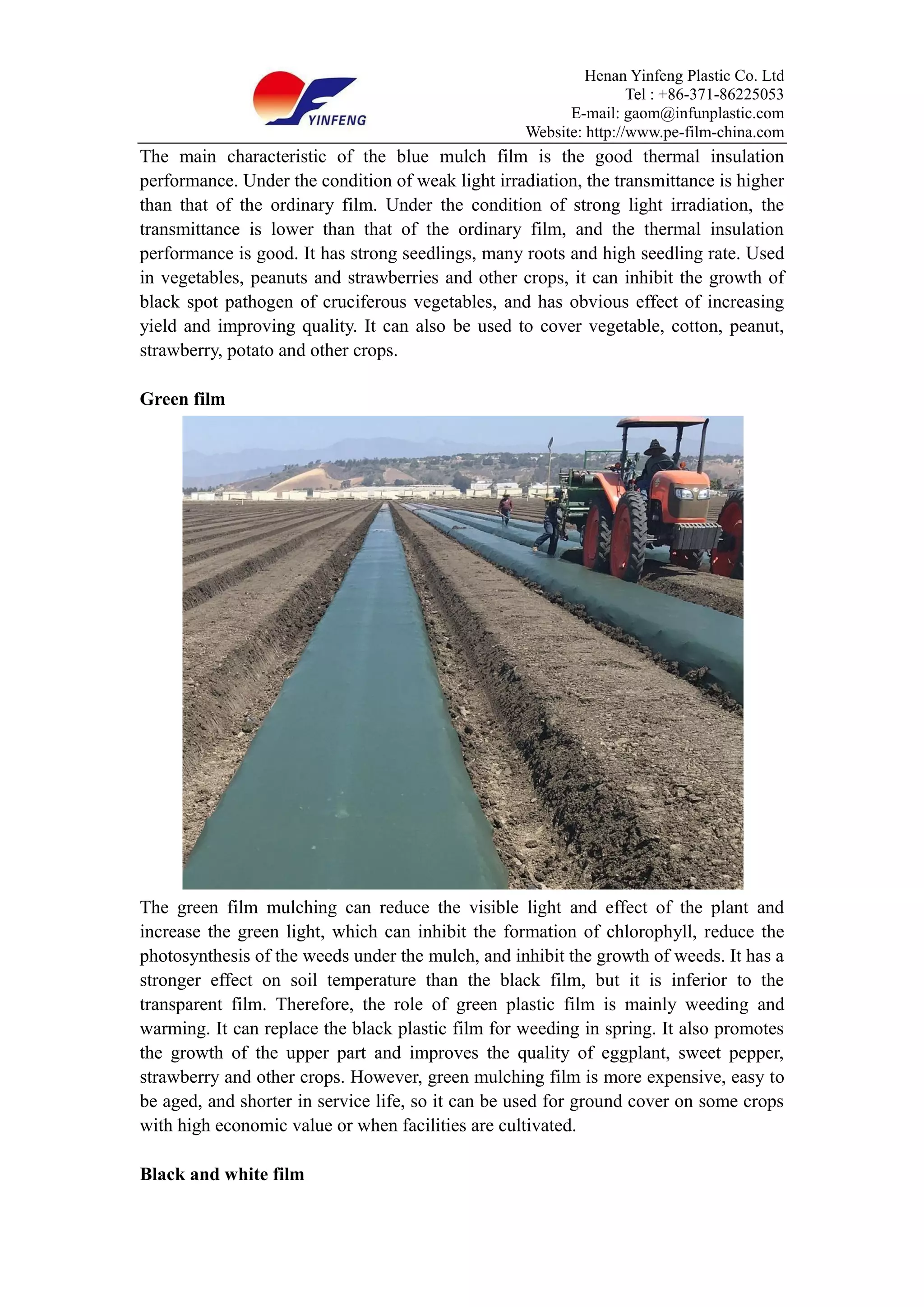 Colored plastic film selection for agriculture | PDF