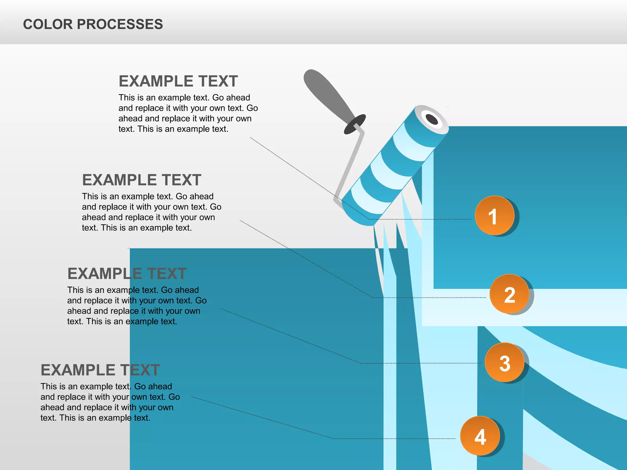 Color Process Diagram for PowerPoint by PoweredTemplate.com