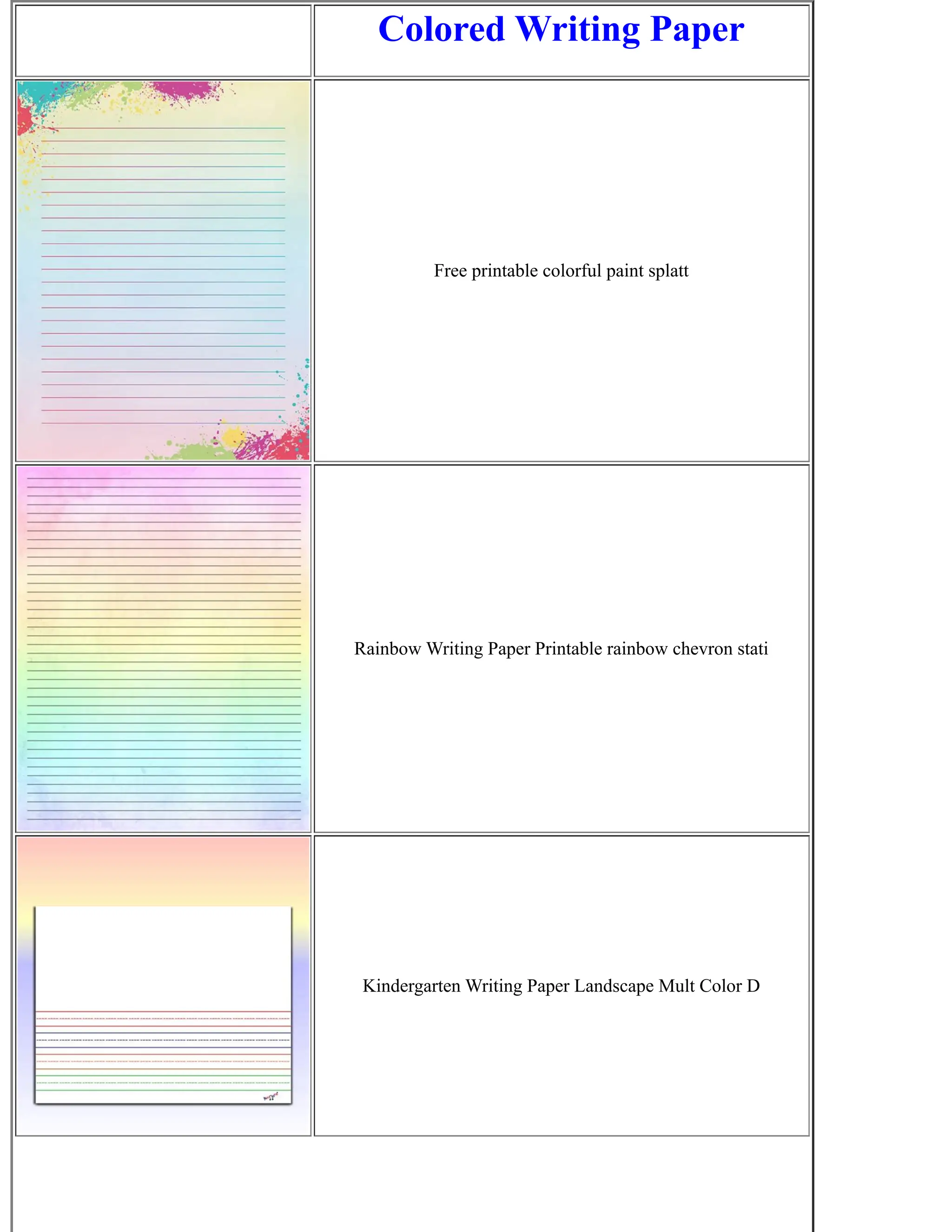 Colored Writing Paper | PDF