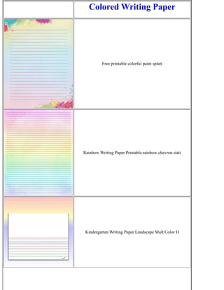 Colored Writing Paper | PDF