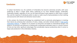 Coloreel Thread Coloring Technology The Future Of Machine Embroidery Pptx