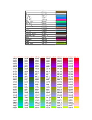 Colores | DOC | Web Design and HTML | Internet