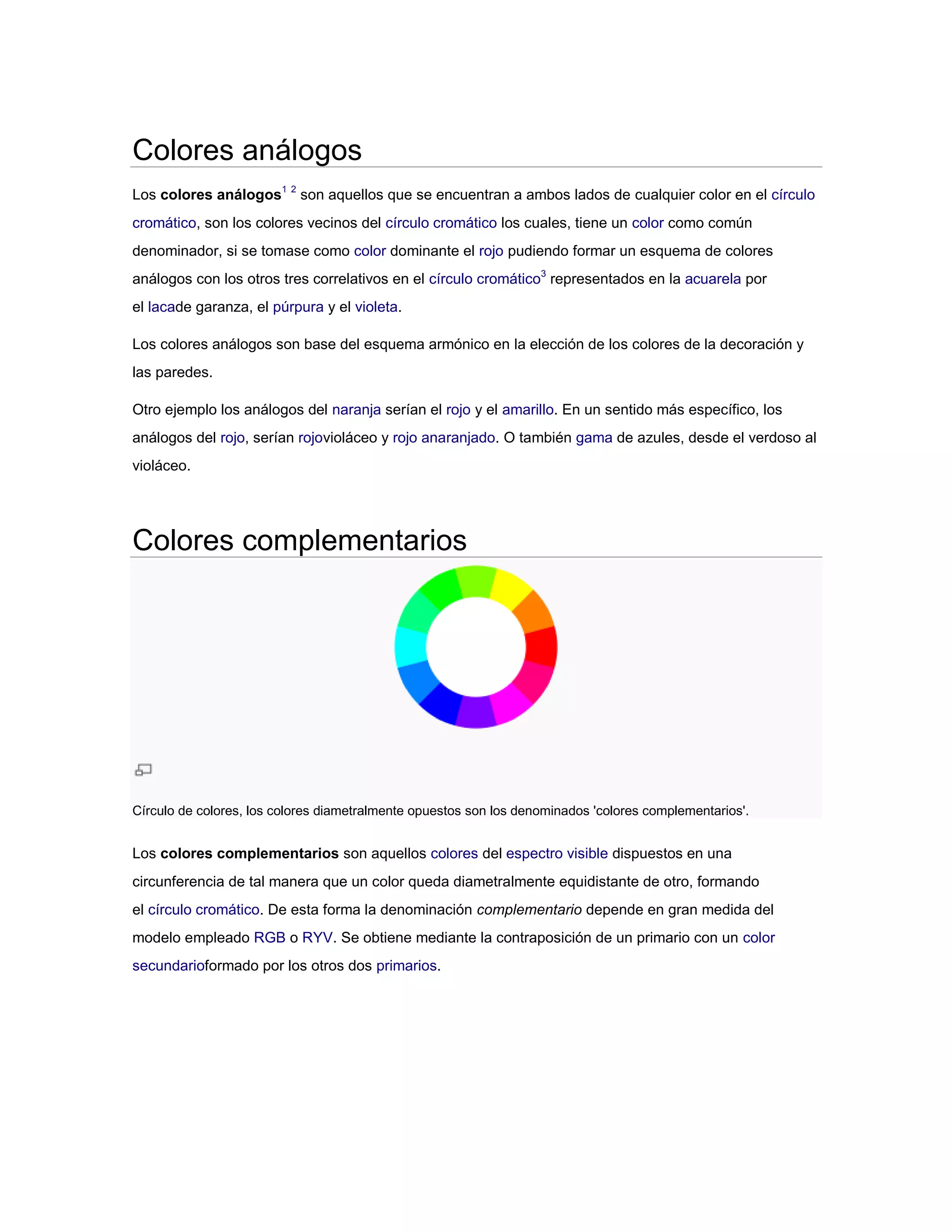Colores análogos | DOCX