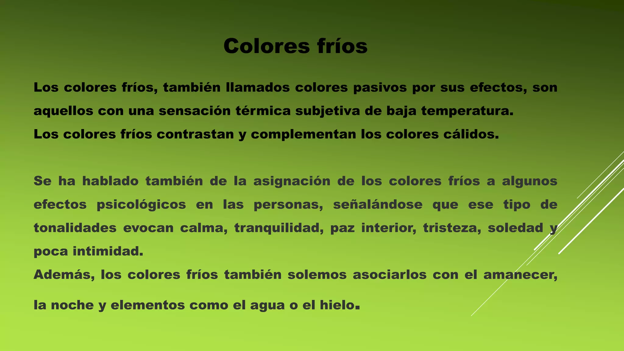 Colores cálidos y colores fríos | PPTX