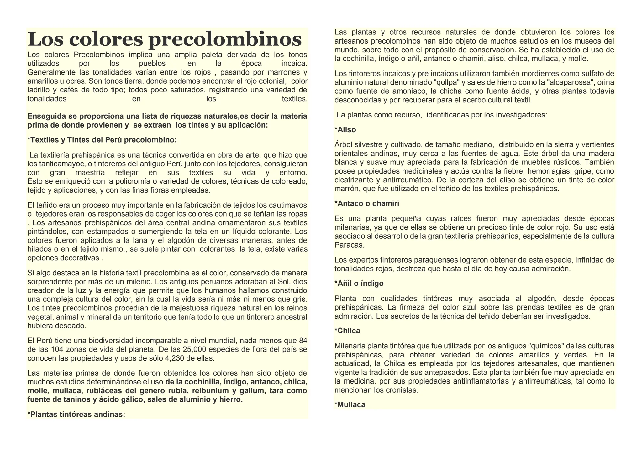 colores precolombinos culturas preincnas | PDF