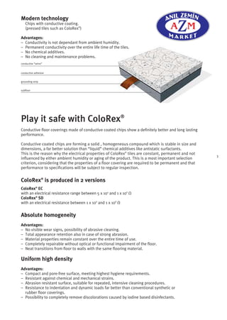 Colorex SD - EC Kondaktif PVC Zemin Kaplama - Anıl Zemin Market | PDF