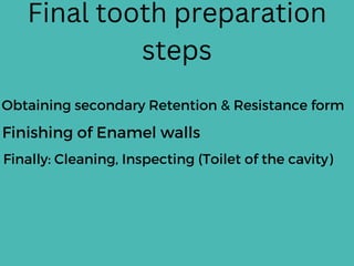 Conservative Dentistry: Class I Cavity preparation | PPTX