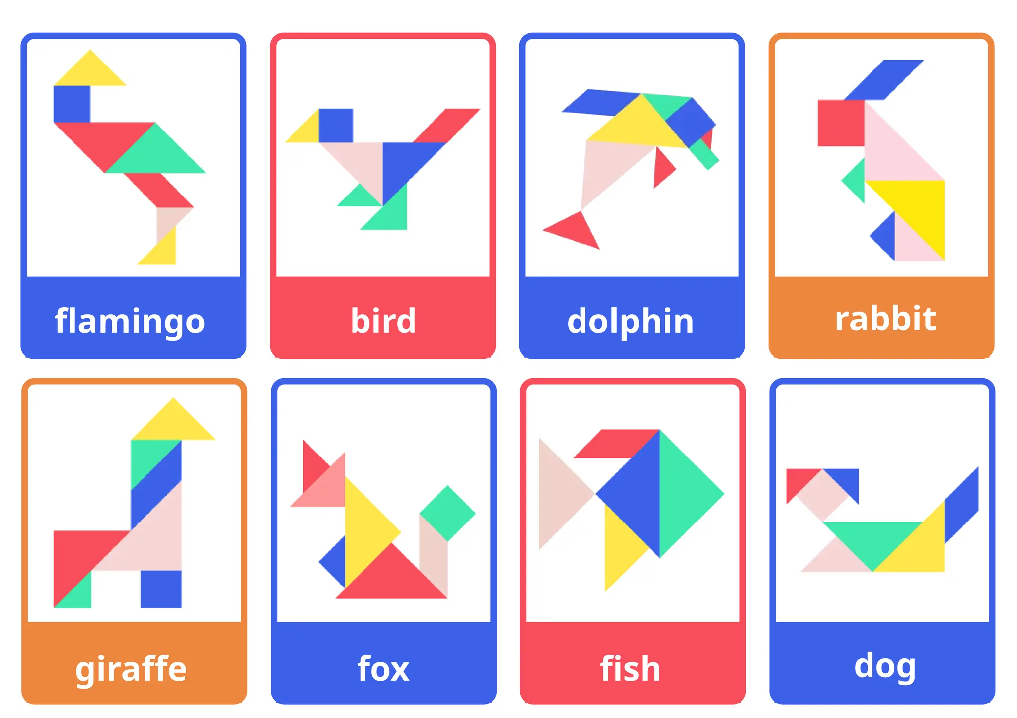Colorful Fun Tangram Animals Flashcards.pptx