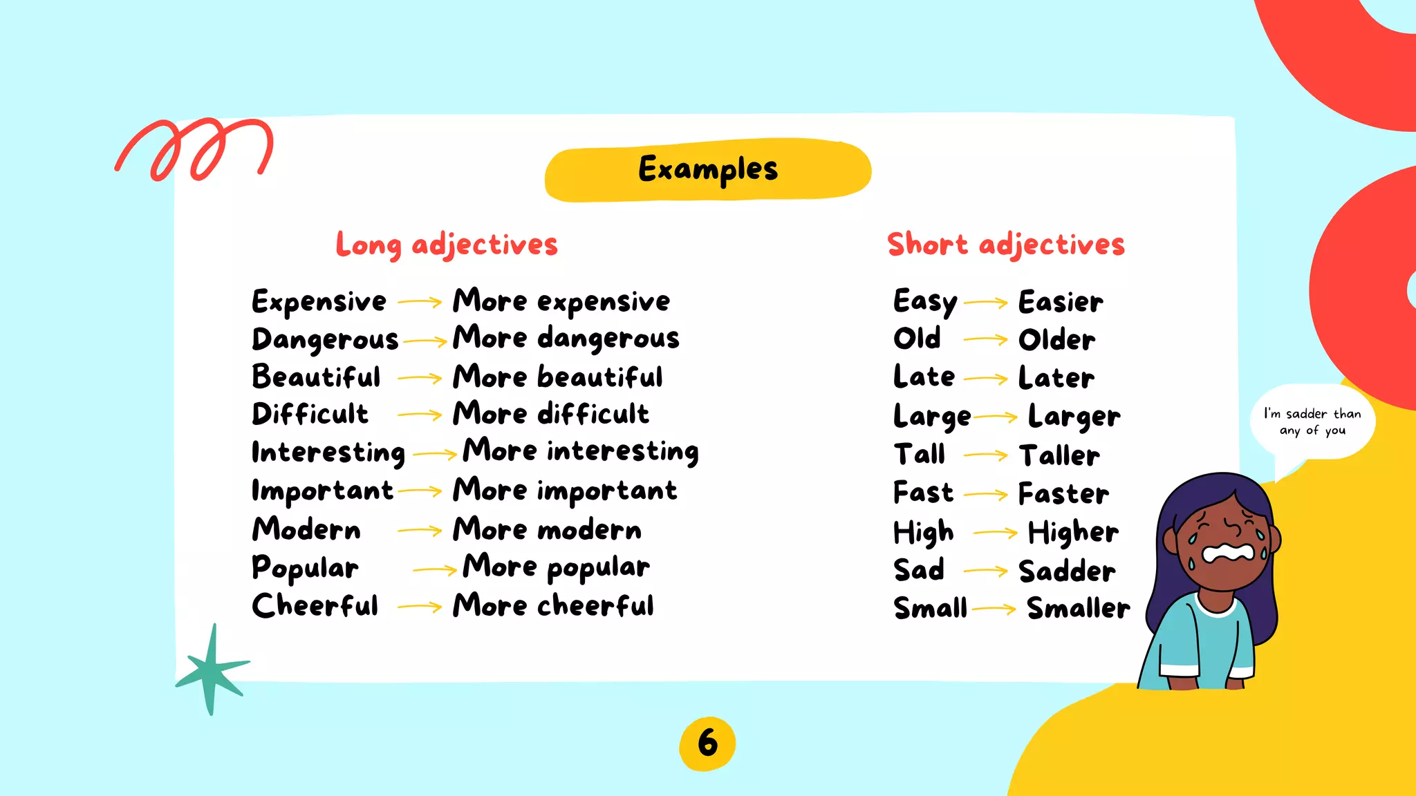 Colorful Illustrative Comparative Adjectives Presentation Recurso De ...