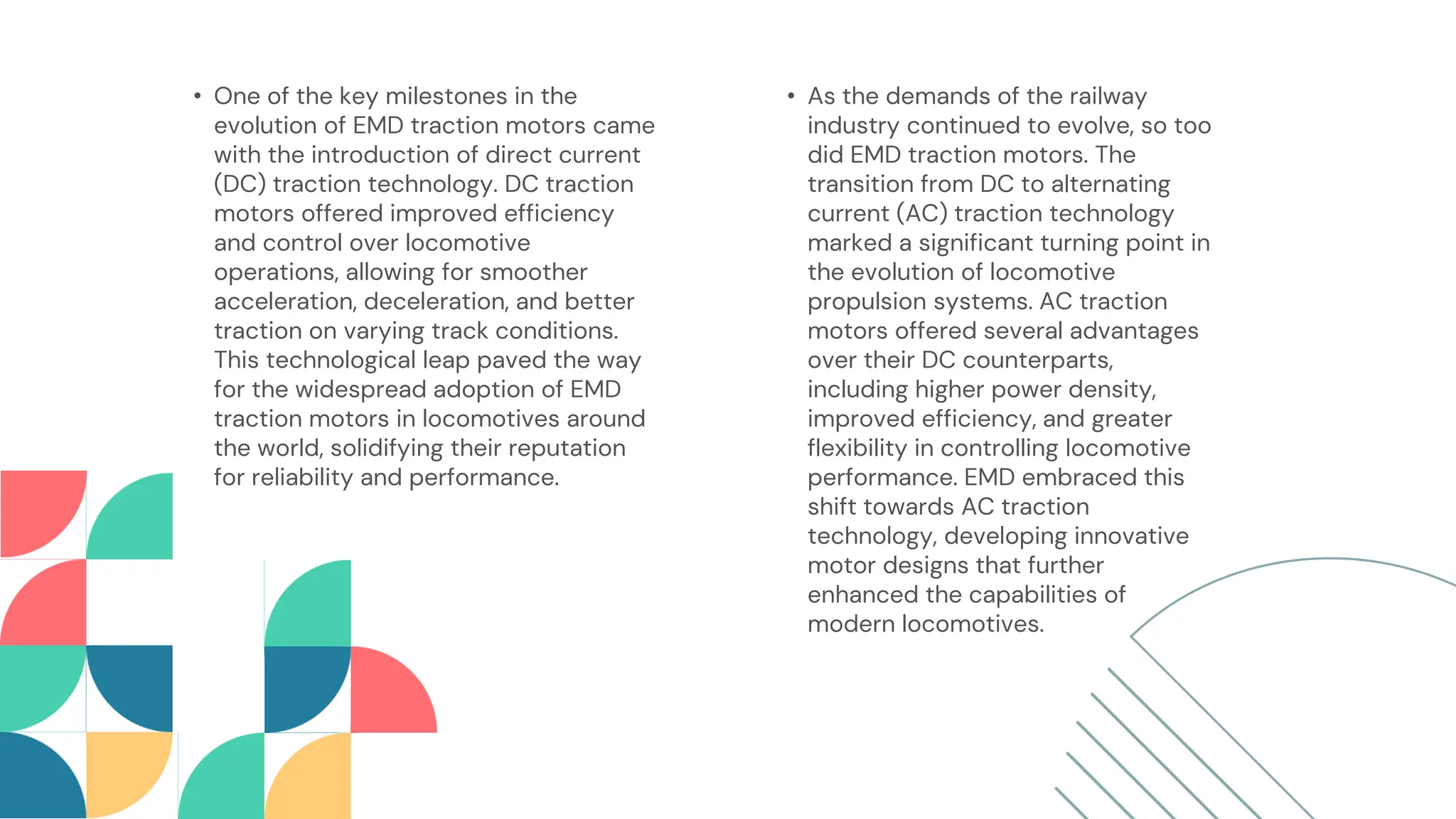 The evolution of EMD traction motors from early models to modern ...
