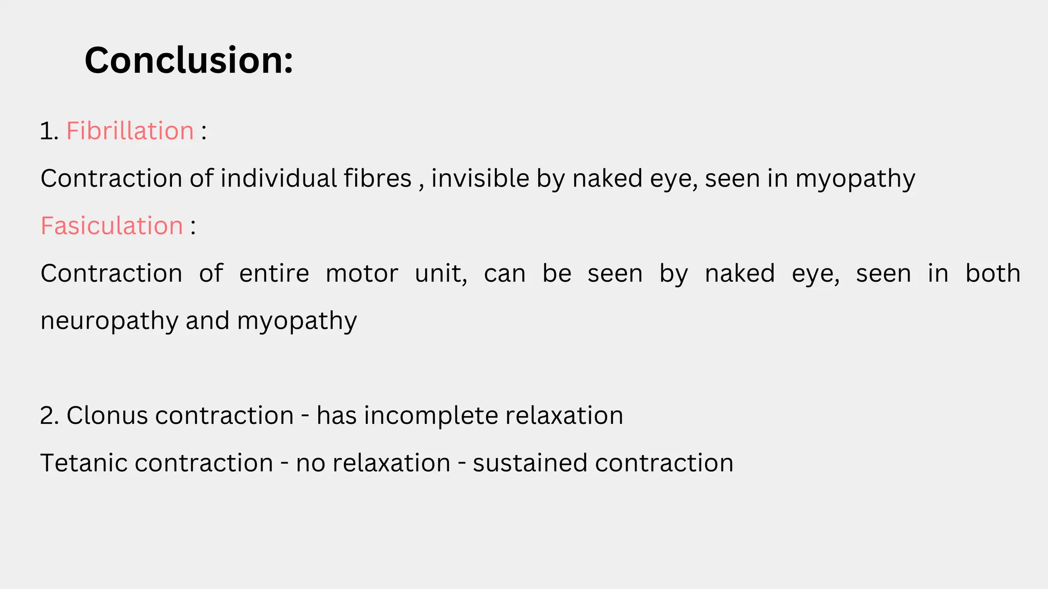 Fasciculation , Fibrillation , clonus and Tetanic contractions | PDF ...