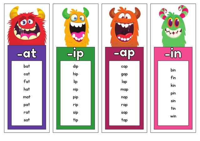 Colorful Monsters Word Family Reading Flashcards.pdf