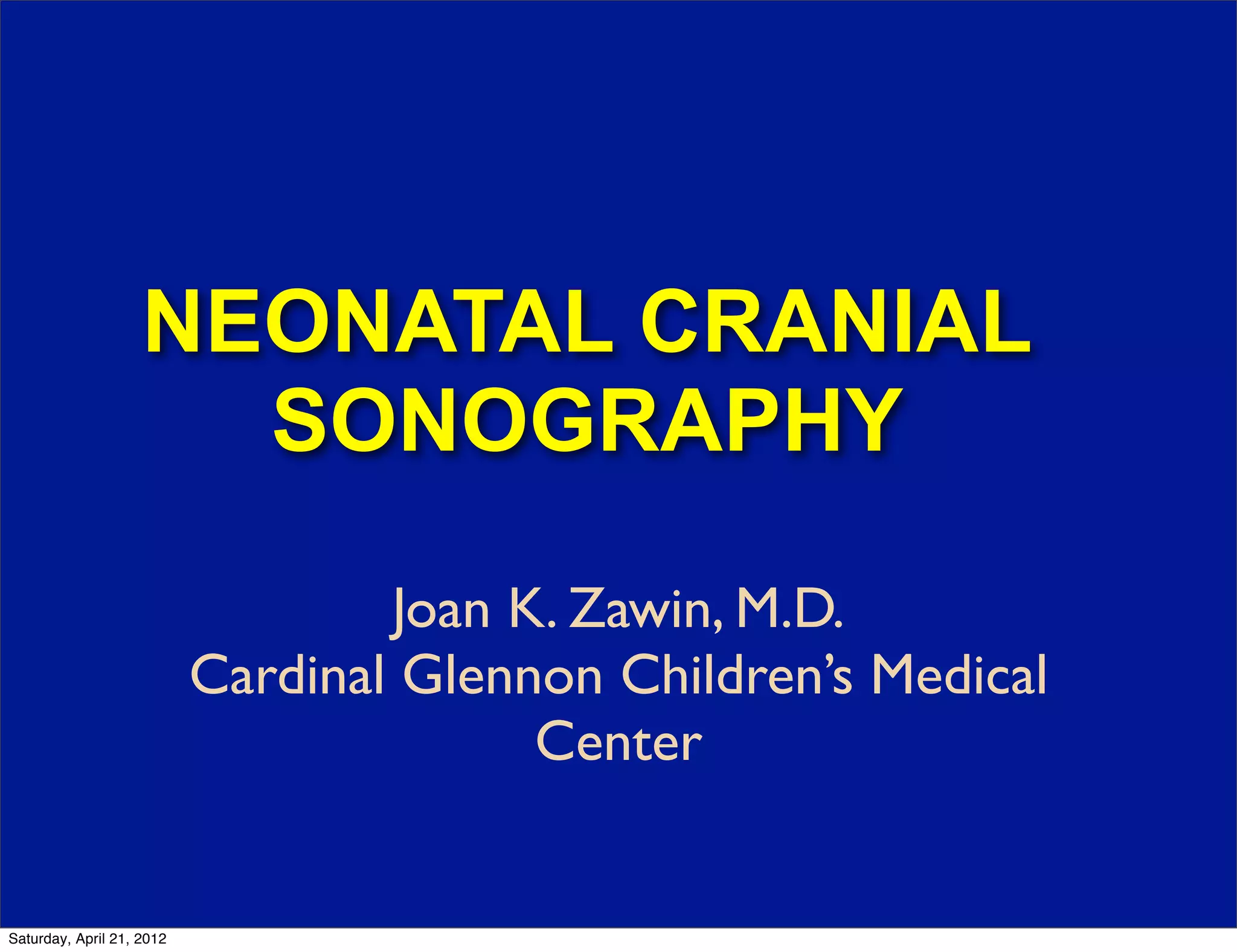 Neonatal Cranial Spinal Sonography | PDF