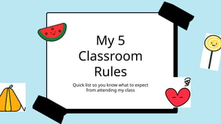 Colorful Pastel Animated Handwritten and Illustrated Classroom Rules ...