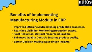 Innovative Solutions: Autus Cyber Tech's ERP Manufacturing Module ...