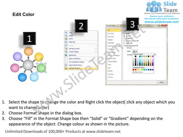 Colorful text boxes demonstrating 7 different factors processs and ...