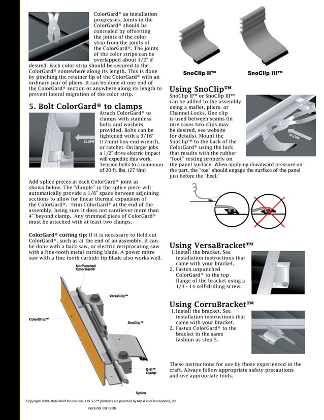 S-5! ColorGard System Installation Instructions | PDF | Home ...
