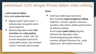 membahas cara membuat color grading dalam editing video | PPTX