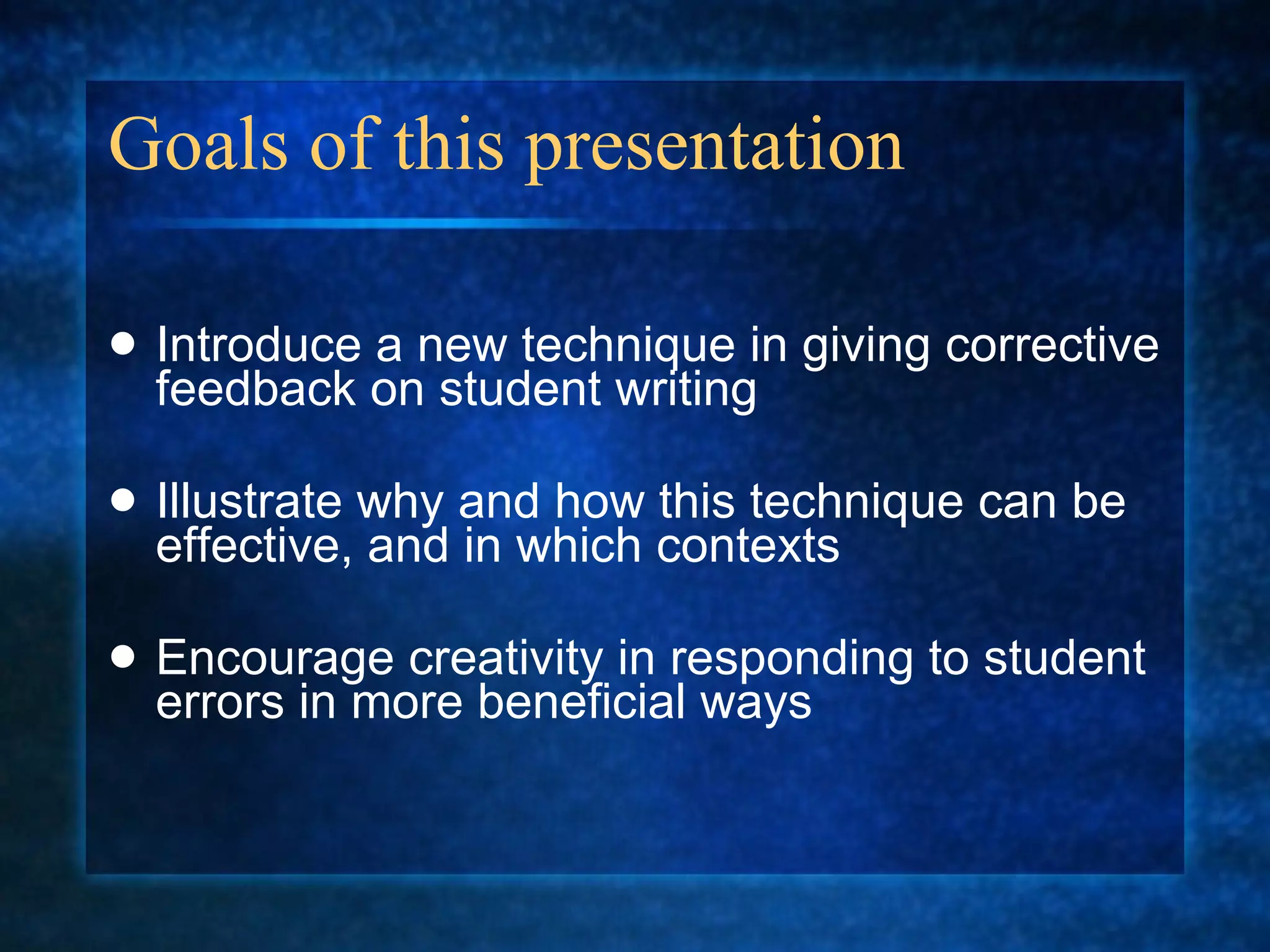 Reshaping the Value of Grammatical Feedback on Writing Using Colors | PPT