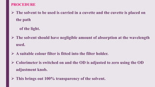 Colorimeter - Instrumentation and Applications | PPTX