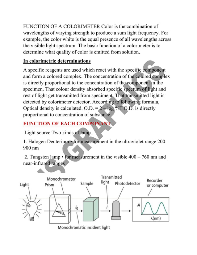 COLORIMETER Principle, Procedure & Steps | PDF