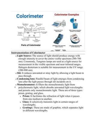 COLORIMETER Principle, Procedure & Steps | PDF