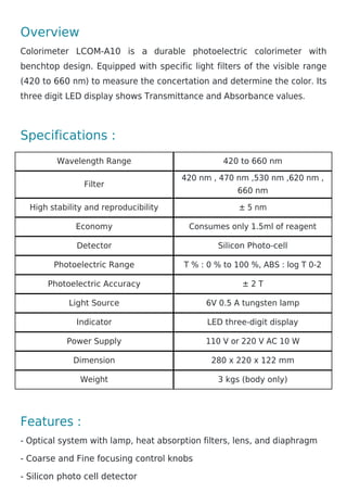 Colorimeter | PDF