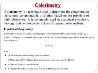 Colorimeter and Spectrophotometer. .ppt