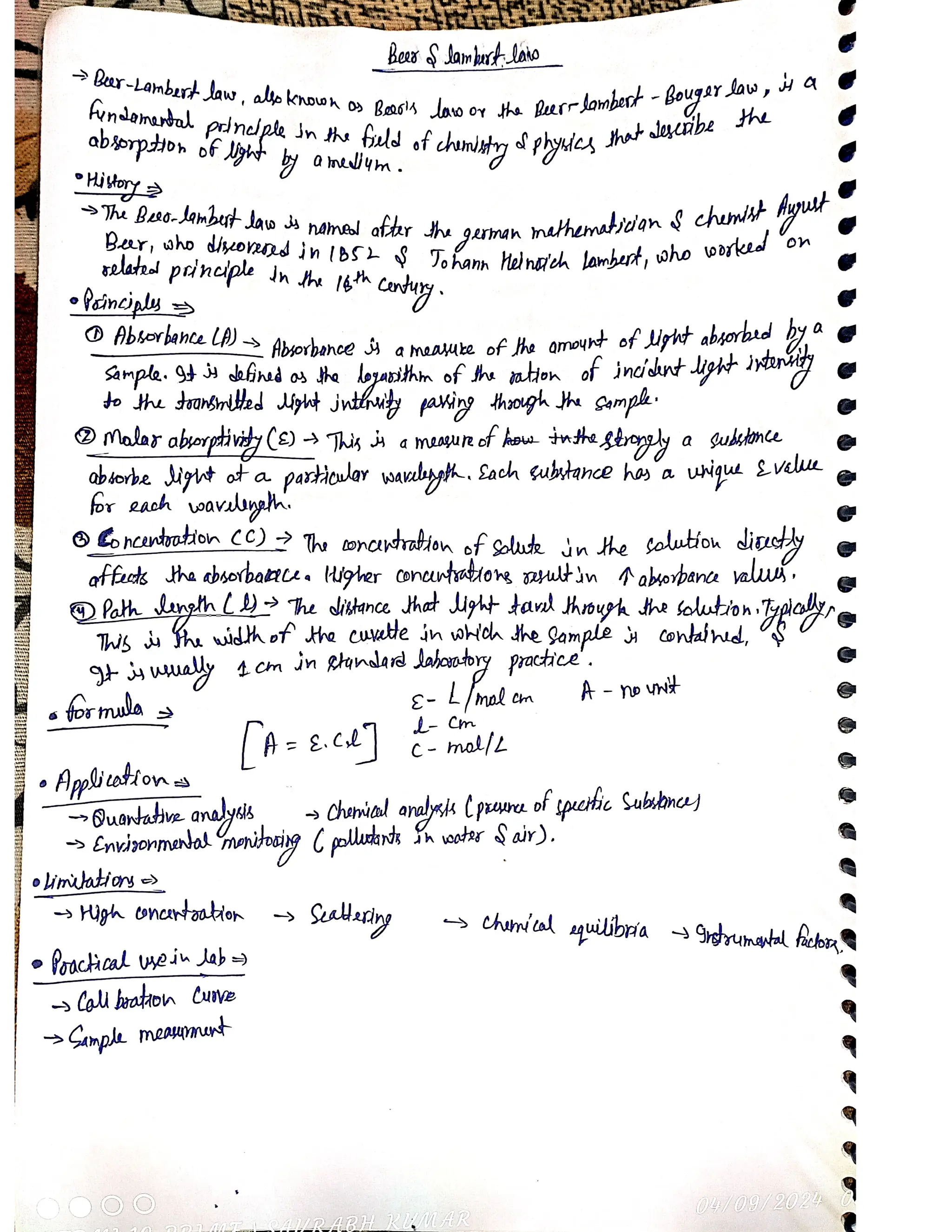 Colorimeter and Spectrophotometer Hand writing notes .pdf