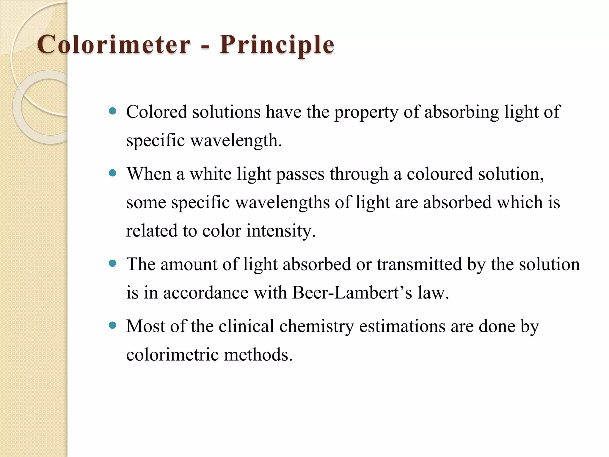 COLORIMETER & LAMBERTS – BEER’S LAW.pptx