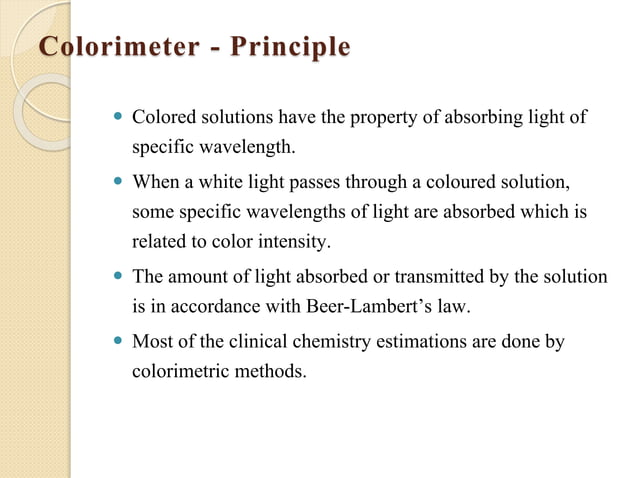 COLORIMETER & LAMBERTS – BEER’S LAW.pptx