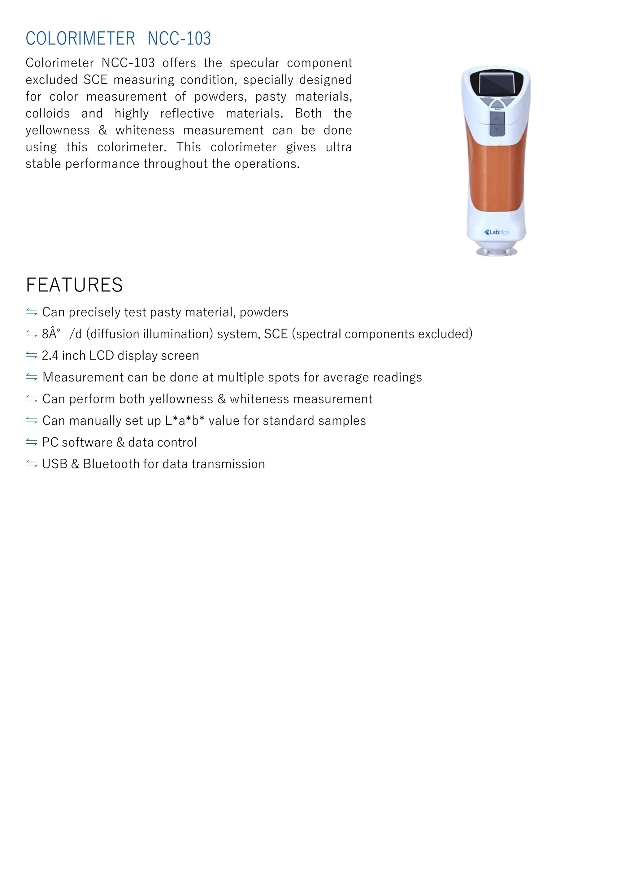 Colorimeter NCC-103.pdf Labnics | PDF