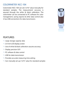 Colorimeter NCC-104.pdf Labnics | PDF